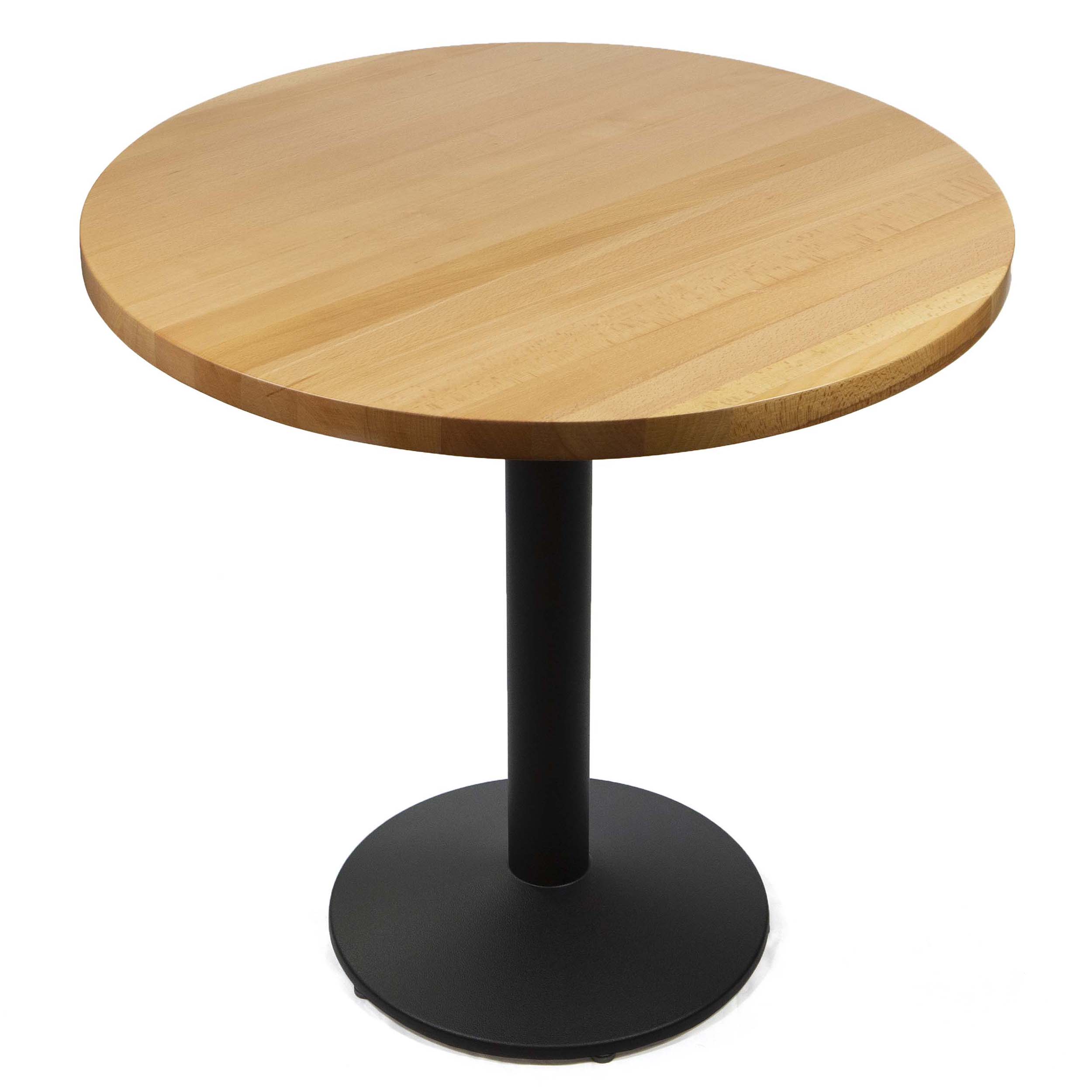 30" Round Solid European Beech Hardwood Restaurant Cafe Table, Natural ...