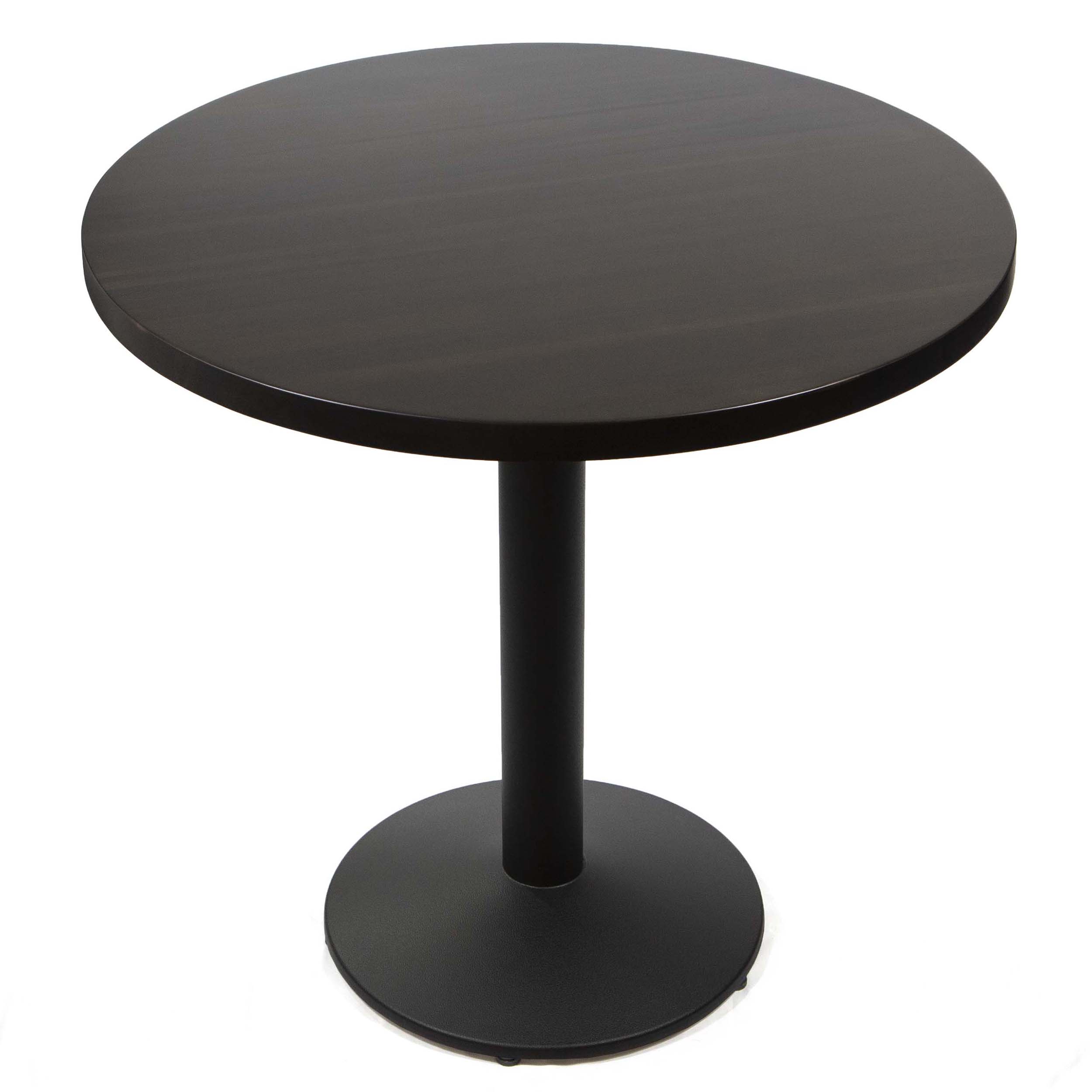 30" Round Solid European Beech Hardwood Restaurant Cafe Table, Dark Wa ...