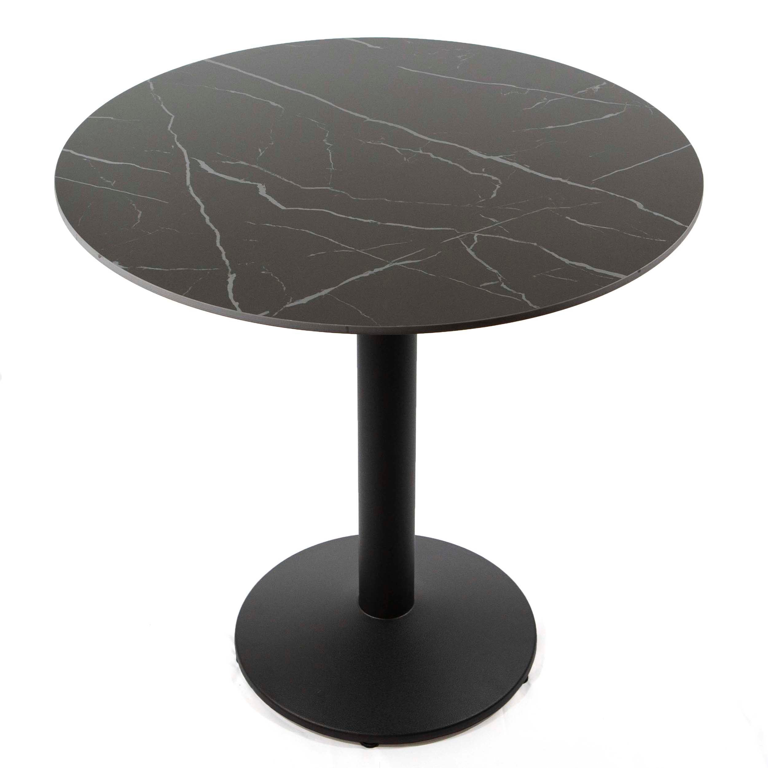 30" Round Porcelain (Sintered Stone) Restaurant Cafe Table, Black Colo ...