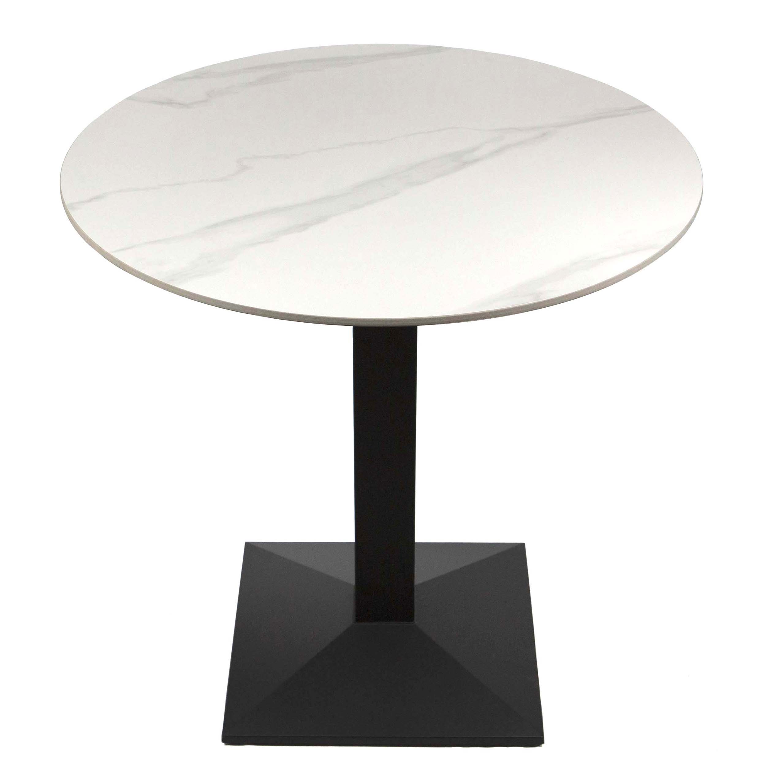 30" Round Porcelain (Sintered Stone) Restaurant Cafe Table, White Colo ...