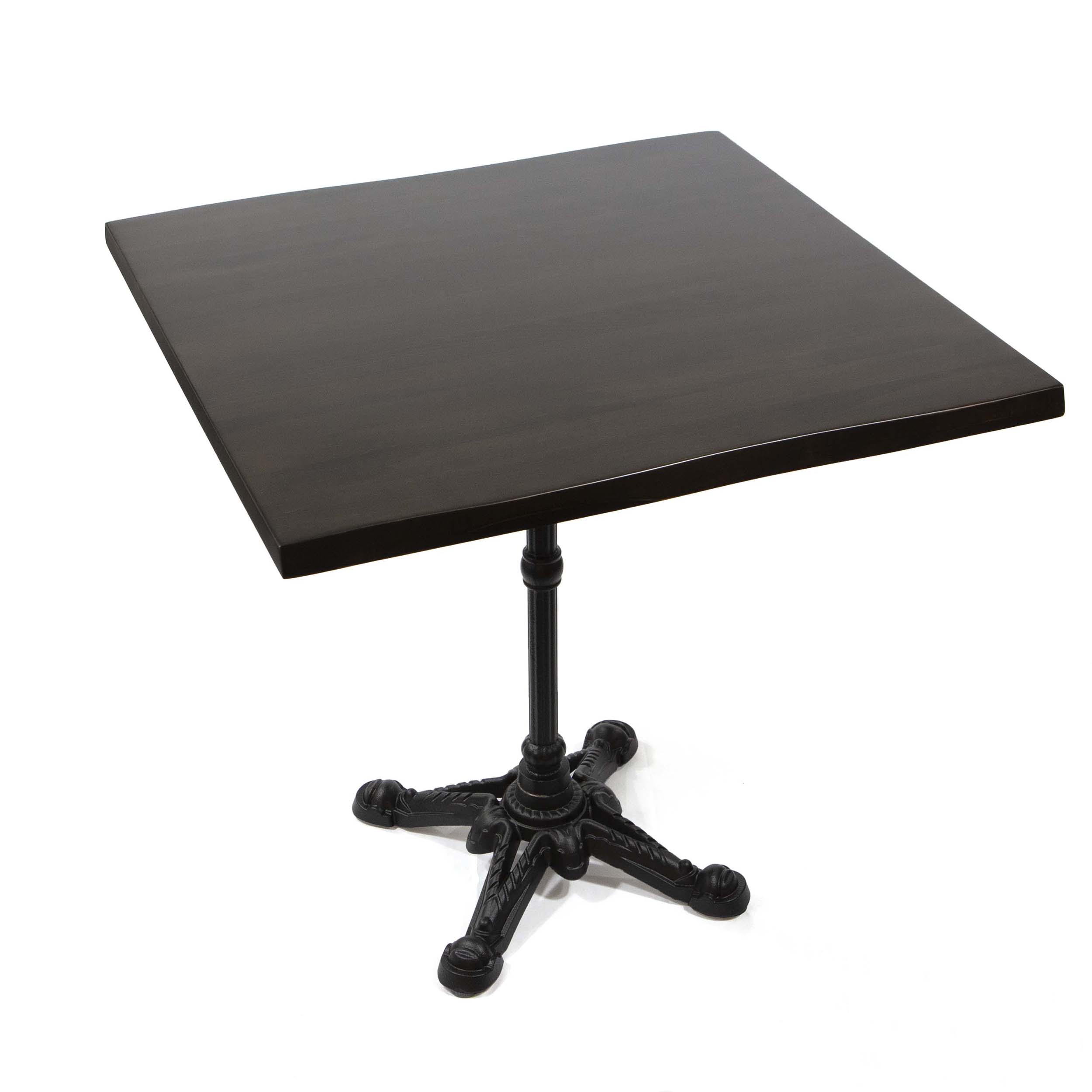 30 x 30" Solid European Beech Hardwood Restaurant Cafe Table, Dark Wal ...