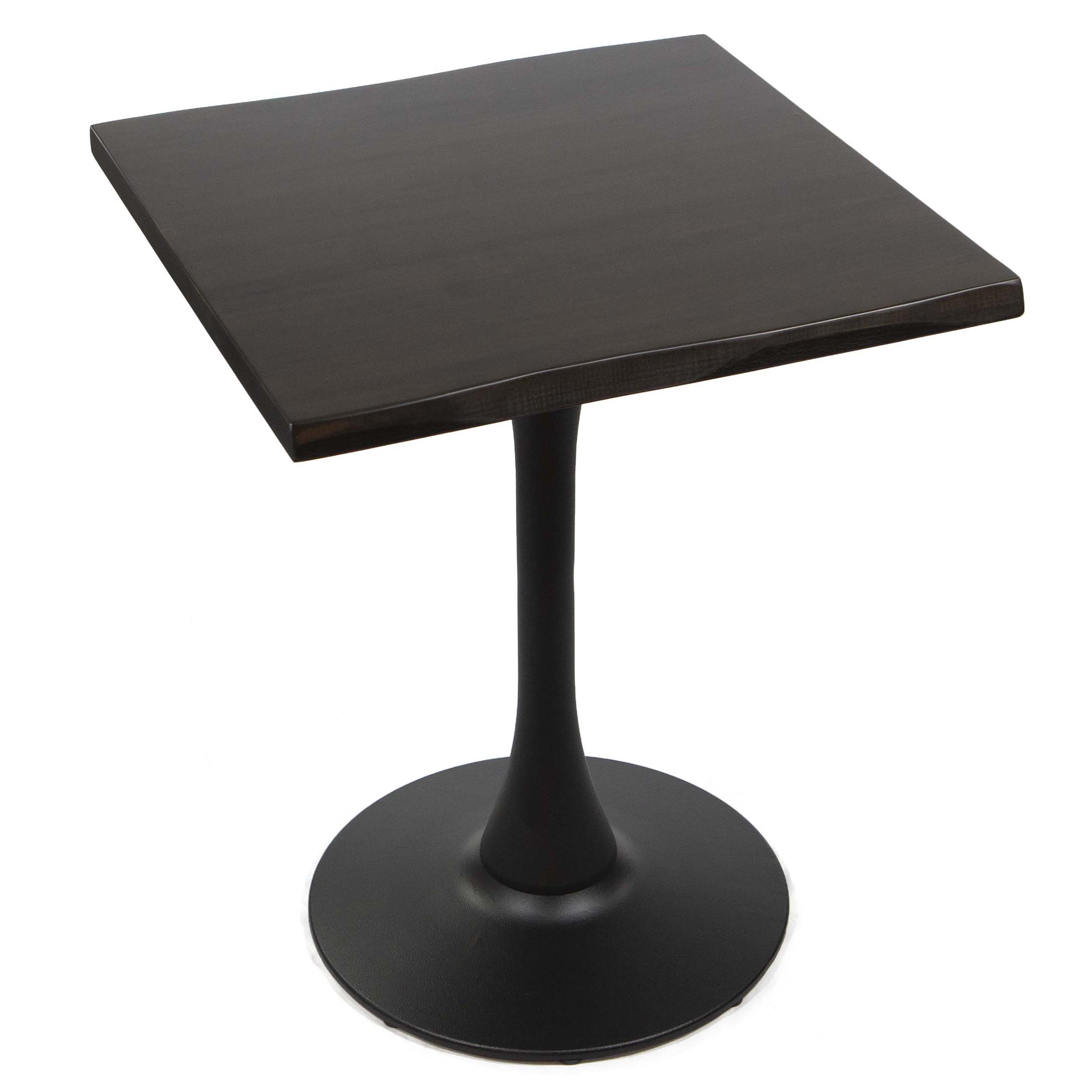24 x 24" Solid European Beech Hardwood Restaurant Cafe Table, Dark Wal ...