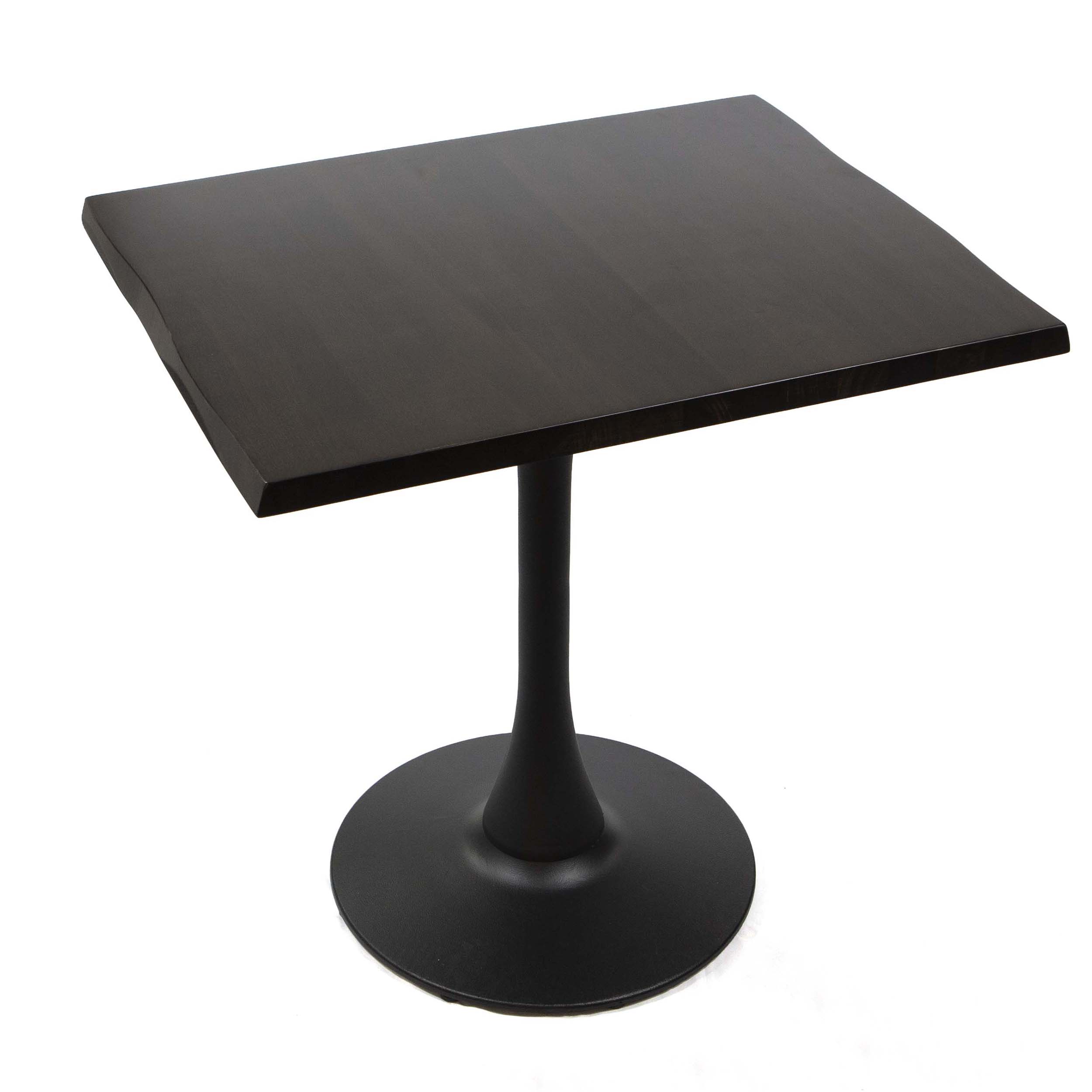 24 x 30" Solid European Beech Hardwood Restaurant Cafe Table, Dark Wal ...