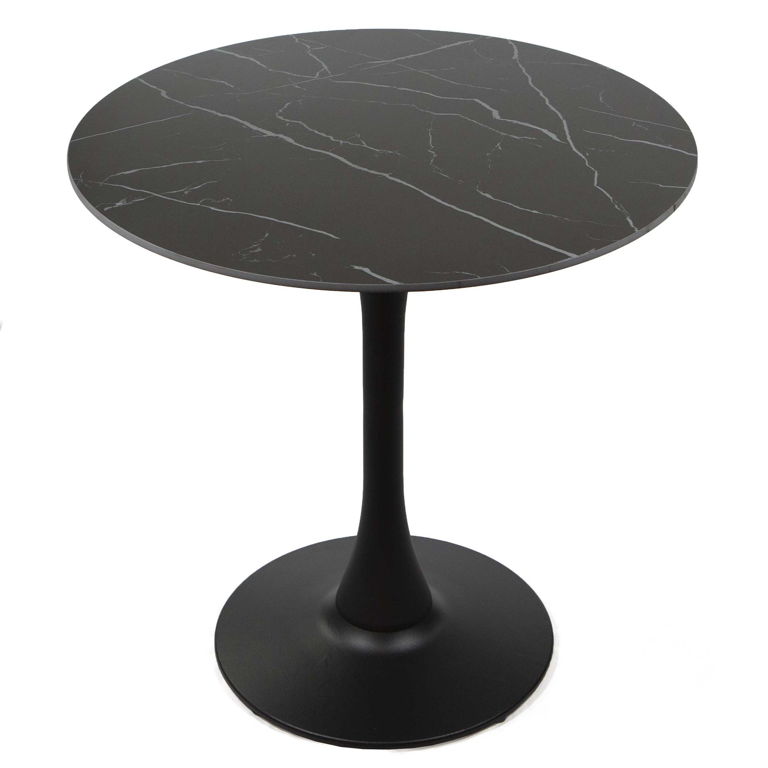 30" Round Porcelain (Sintered Stone) Restaurant Cafe Table, Black Colo ...