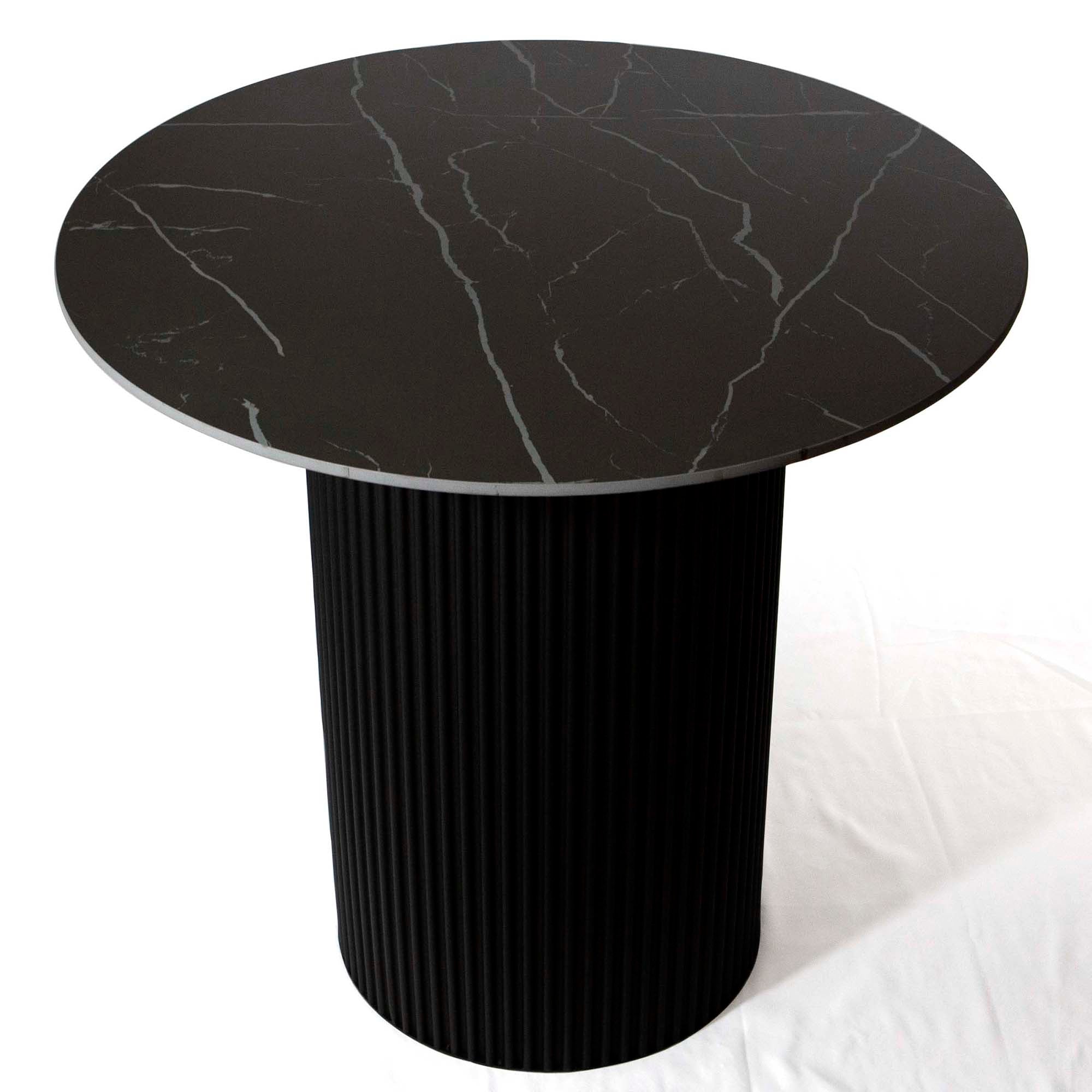 30" Round Porcelain (Sintered Stone) Restaurant Cafe Table, Black Colo ...