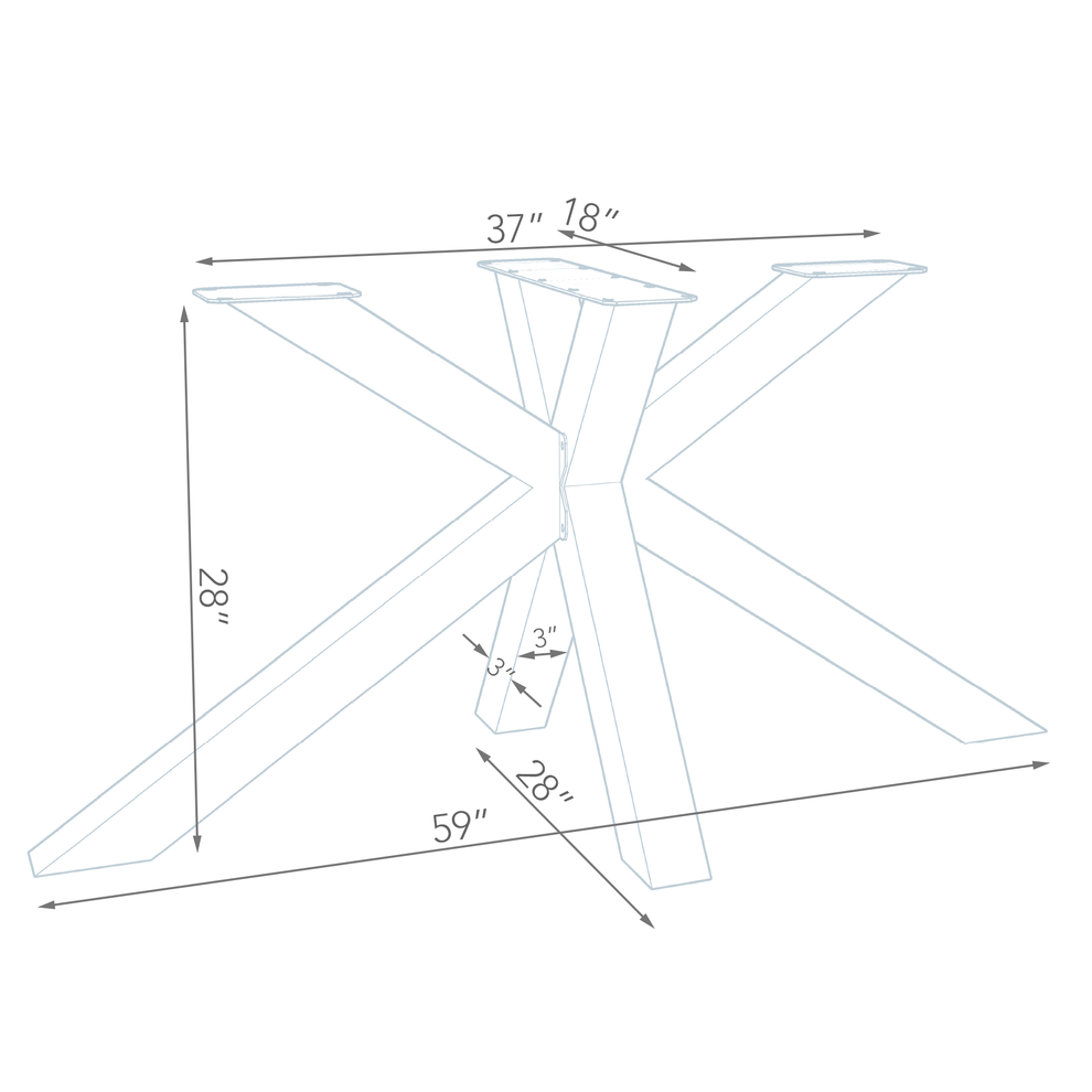 Heavy Duty Spider Steel Dining Table Legs - Powder Coated – Rusty ...