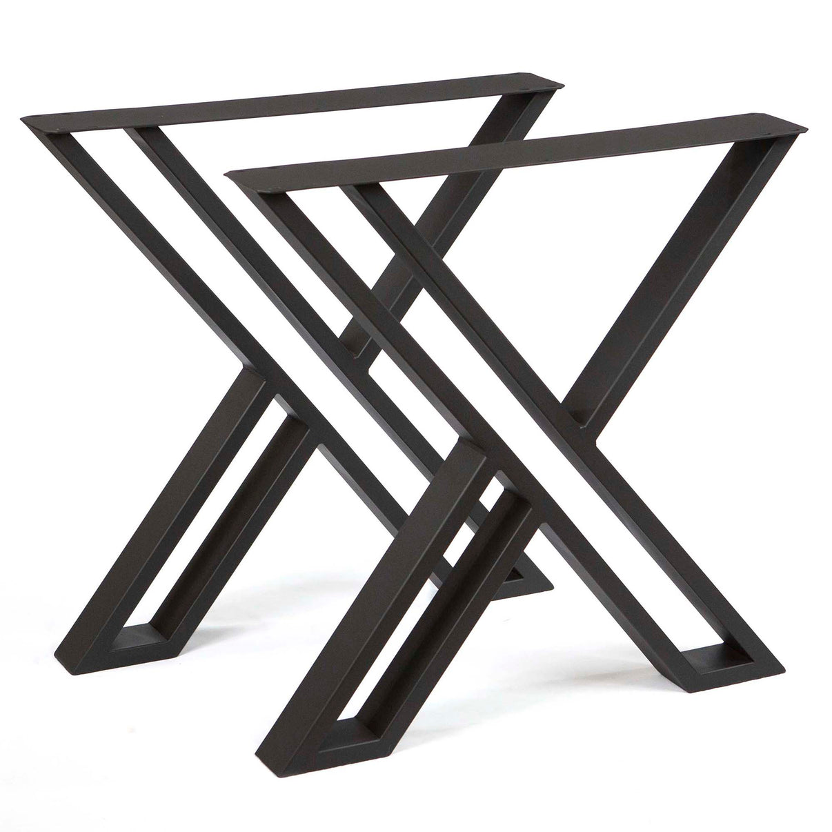 Double X Steel Dining Table Legs Pair - Powder Coated – Rusty Design Dallas